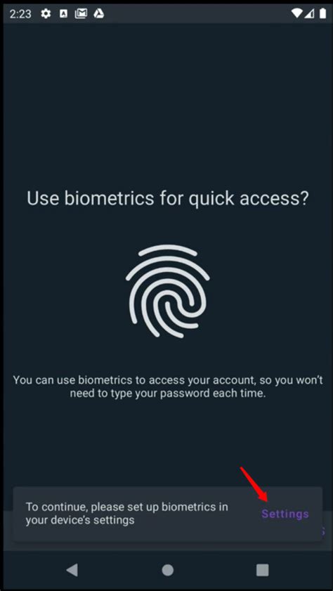 Android Logging In Using Biometrics Onfleet Support Center