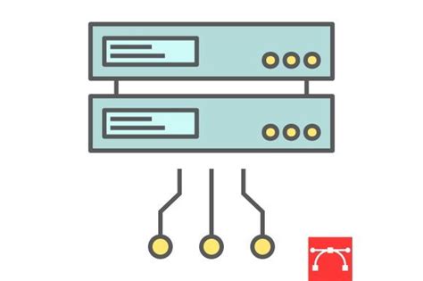 data network color line icon graphic by fox design · creative fabrica