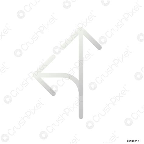 Straight And Turn Left Traffic Sign Flat Gradient Two Color Stock Vector 5692810 Crushpixel
