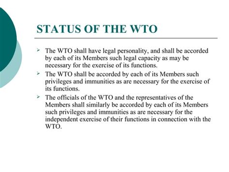 Functions Of Wto Copy Ppt