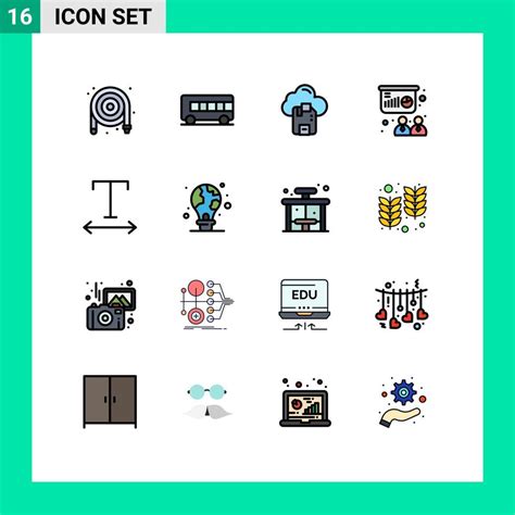 16 Creative Icons Modern Signs And Symbols Of Protection Font Microchip Board Presentation