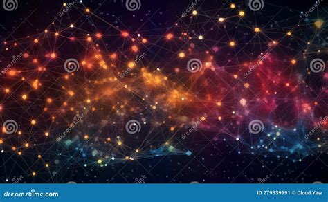 A Colorful Abstract Background With Lines And Dots Stock Illustration Illustration Of