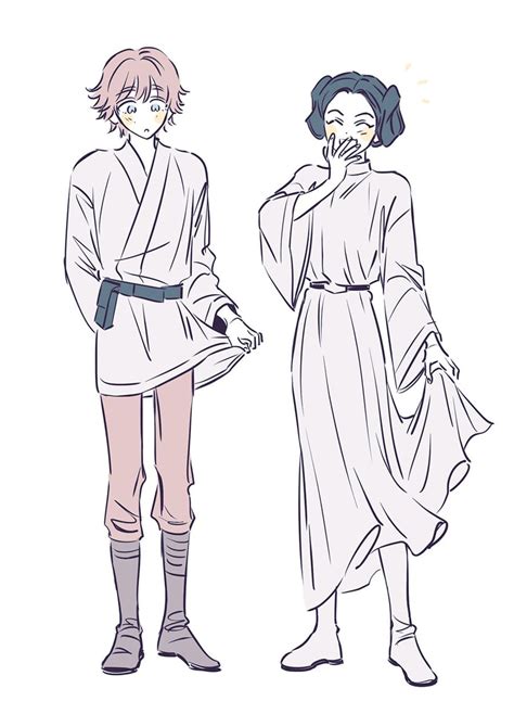 Princess Leia And Luke Skywalker Star Wars And 1 More Drawn By
