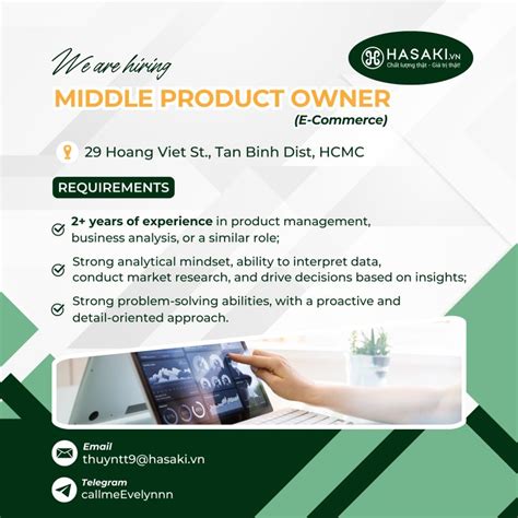 Hasaki Hasakituyendung Hasakicareer Middleproductowner Hasakivn
