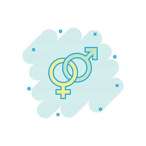 Vector Cartoon Gender Icon In Comic Style Men And Women Sign