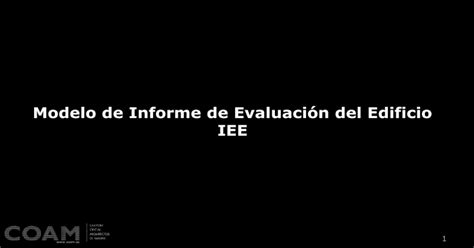 Modelo De Informe De Evaluación Del Edificio Iee O El Iee Nace En El