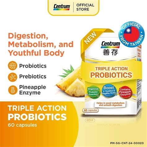 Jual Centrum Triple Action Probiotics Improves Gut Health And Metabolism