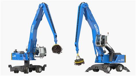 3d Terex Fuchs Mhl360 Material Handler With Magnet Crane Rigged Model Turbosquid 2167826