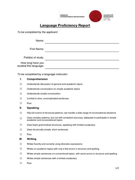 Language Proficiency Report Pdf