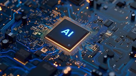 3d Render Of Cpu Processor Microchip Beginning Artificial Intelligence Electric Lines Connect