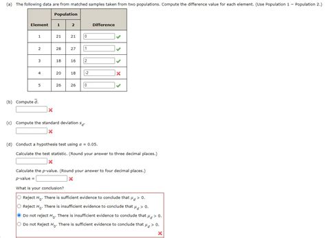 Solved Consider the following hypothesis test H 𝜇d Ha Chegg