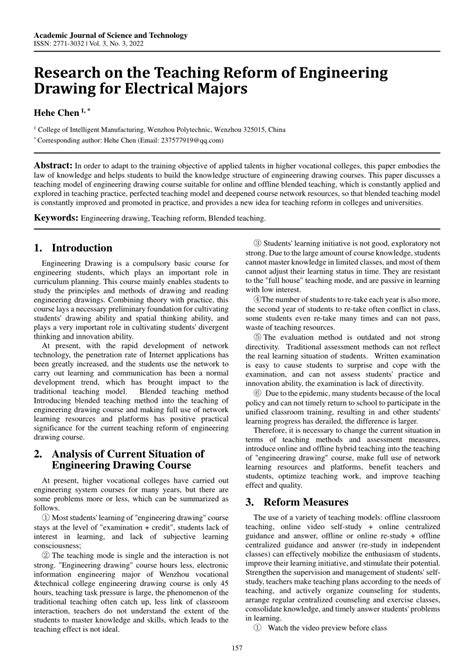 PDF Research On The Teaching Reform Of Engineering Drawing For Electrical Majors