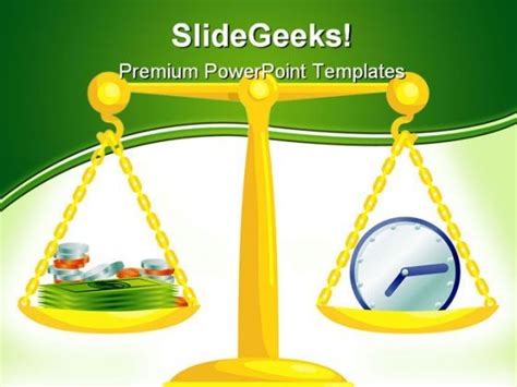 time and money business powerpoint template 1110