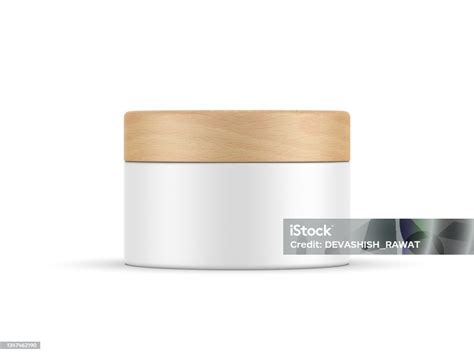 나무 뚜껑 모형장식화장품 크림 항아리 고립된 흰색 배경에 나무 모자 모형 템플릿이 있는 화장품 용기 3d 일러스트레이션 뚜껑에 대한 스톡 사진 및 기타 이미지 Istock
