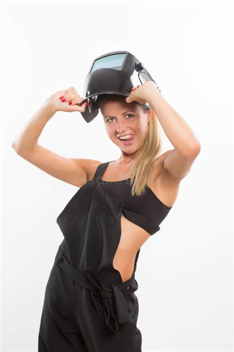 Soldador No Capacete E No Uniforme Foto De Stock Imagem De Luvas Humano