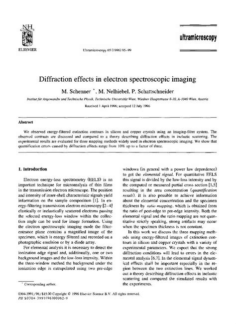 Pdf Diffraction Effects In Electron Spectroscopic Imaging Dokumentips