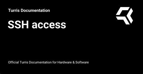 Ssh Access Turris Documentation