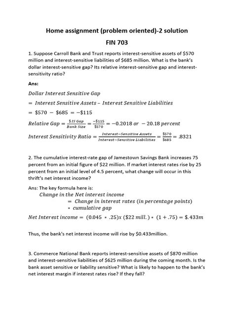 Iba Mba Home Assignment 2 Solution Pdf Interest Bond Duration