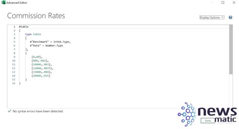 Cómo Generar Y Poblar Una Tabla Estática En Power Query Usando Código M NEWSMATIC