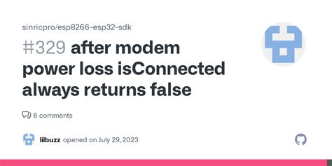 After Modem Power Loss Isconnected Always Returns False · Issue 329 · Sinricproesp8266 Esp32
