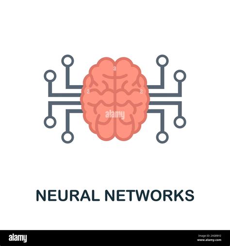 Neural Networks Flat Icon Colored Sign From Machine Learning