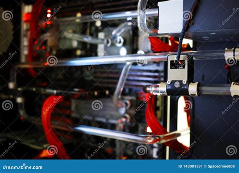 Liquid Colling System Of High Performance Workstation Background Stock Image Image Of Blur
