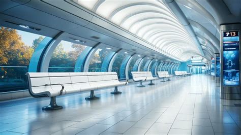 Indoor Subway Station Showcases Modern Architecture Design Stock