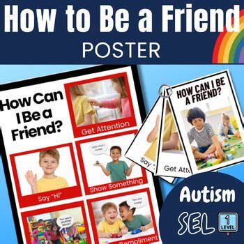 How To Be A Friend Poster And Cards Friendship Autism Social Skill Sel
