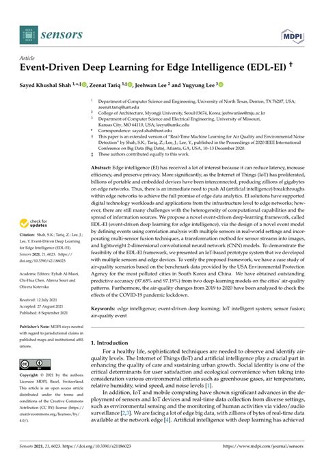 Pdf Event Driven Deep Learning For Edge Intelligence Edl Ei