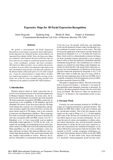 Pdf Expressive Maps For 3d Facial Expression Recognition