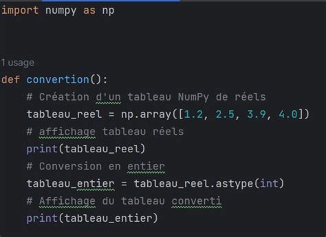 Le Module Numpy Convertir Un Tableau Réel En Entier Dr Birane Koundoul