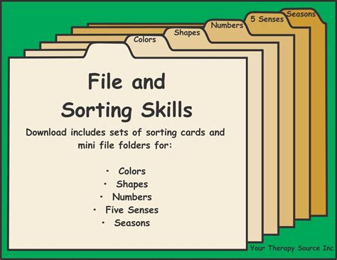 File And Sorting Skills Your Therapy Source