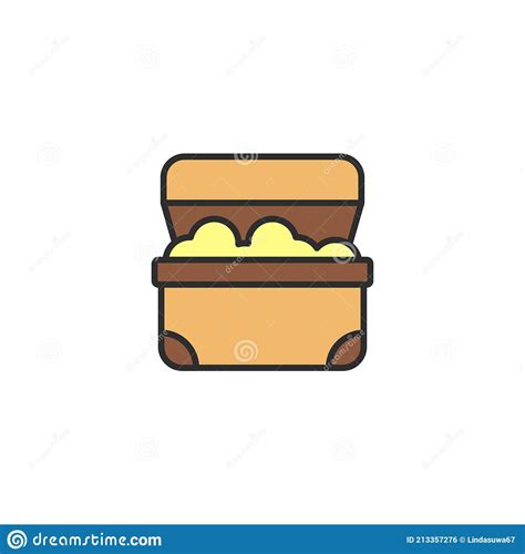 Opened Treasure Chest Outline Icon Linear Style Sign For Mobile Concept And Web Design Pirates