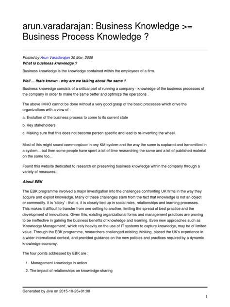 Business Knowledge Business Process Knowledge Docsharetips