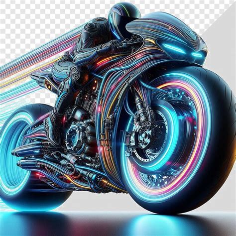 Premium Psd A Motorcycle With A Colorful Design Is Shown On A White Background