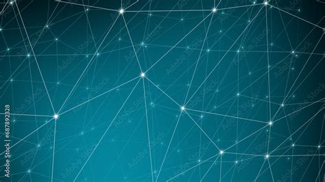 Connection Of Abstract Triangle Shapes In Minimalistic White Line Grid Pattern For Science