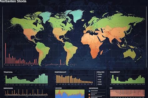 Financial Market Analytics Graph On A World Map Background Premium Ai Generated Image