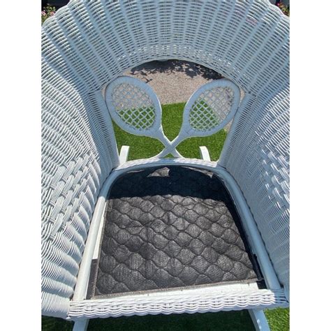 1980s Henry Link Wimbledon Wicker Tennis Rocker Chairish