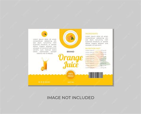 Premium Vector Orange Juice Label Design Soft Drink Bottle Label Design