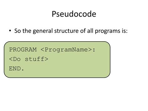 Ppt Tutorial 6 Pseudocode Reprise Powerpoint Presentation Free Download Id 1552524