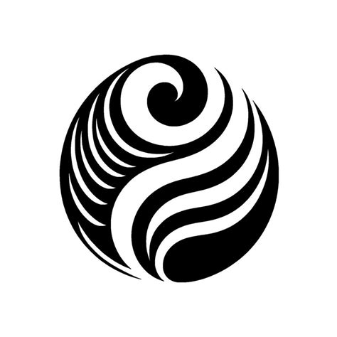 Black And White Abstract Circular Featuring Swirling Patterns With