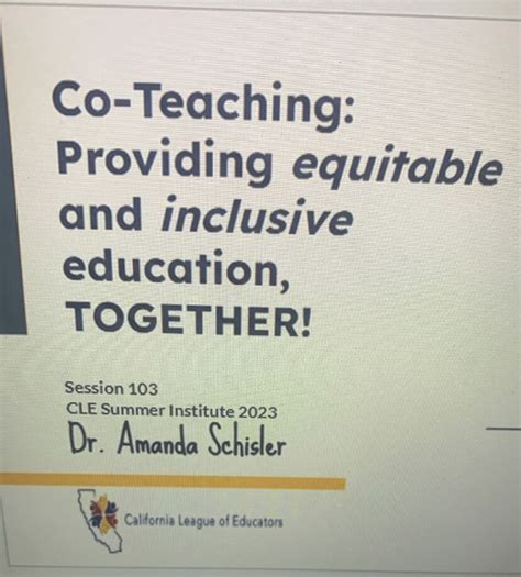 Waystomakeitwork Coteaching Clesummerinstitute Amanda Schisler Ed D