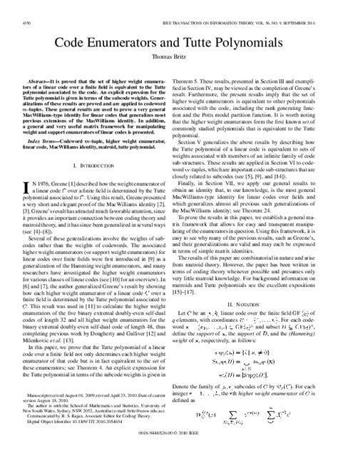 pdf code enumerators and tutte polynomials