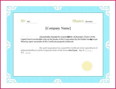 6 Share Certificate Template Doc 91391 Fabtemplatez Pertaining To