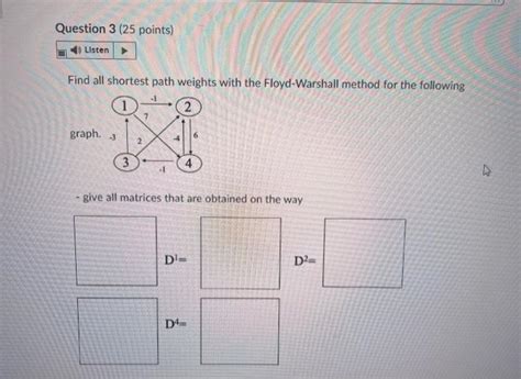 solved find all shortest path weights with the