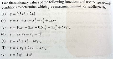 Solved Find The Stationary Values Of The Following Functions And Use