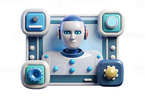 Isometric Ai Powered Human Machine Interface Frame Concept As A Border