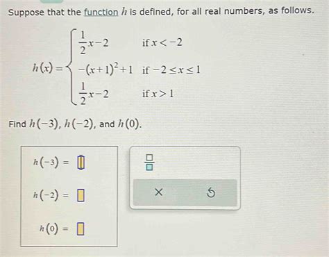 solved suppose that the function h is defined for all real numbers