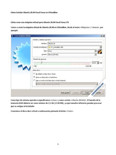 Cómo Instalar Ubuntu 20 04 Focal Fossa En Virtualbox Pdf Virtualización Tecnología Digital