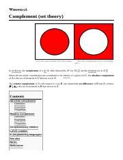 Complement Set Theory Pdf Complement Set Theory If A Is The Area Colored Red In This Image